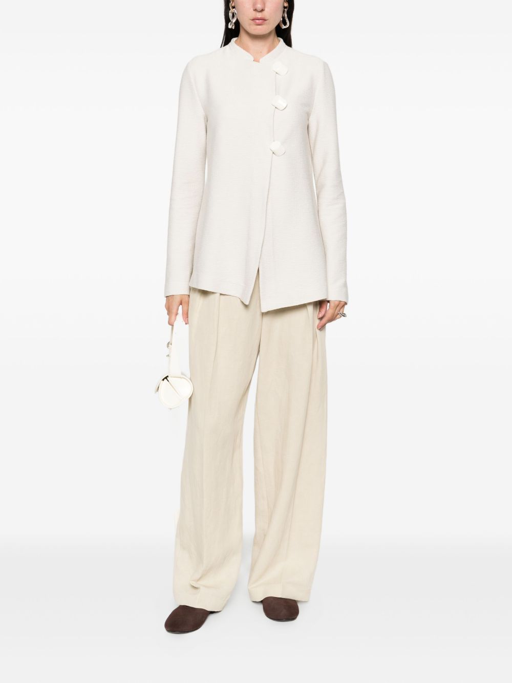 EMPORIO ARMANI Emporio Armani Asymmetrical Fastening Crewneck Jacket